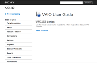 VAIO User Guide | Welcome