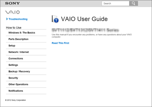 VAIO User Guide | Welcome
