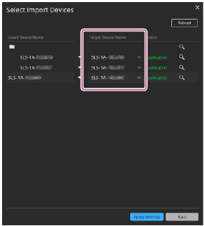 Line-Array Speaker Manager | Guía de ayuda | Guardado/importación de ...